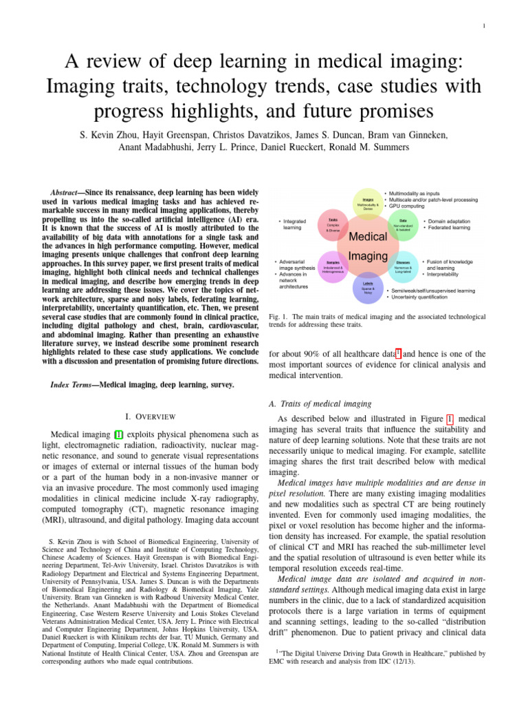 A Review of Deep Learning in Medical Imaging: Imaging Traits ...