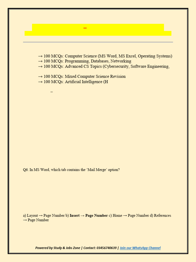 500 MCQs For Competitive Exams & Bank Jobs | PDF | Operating System | Computer Network