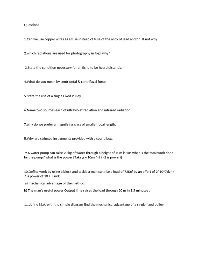 Phy 1st Term QP Finalcut | PDF