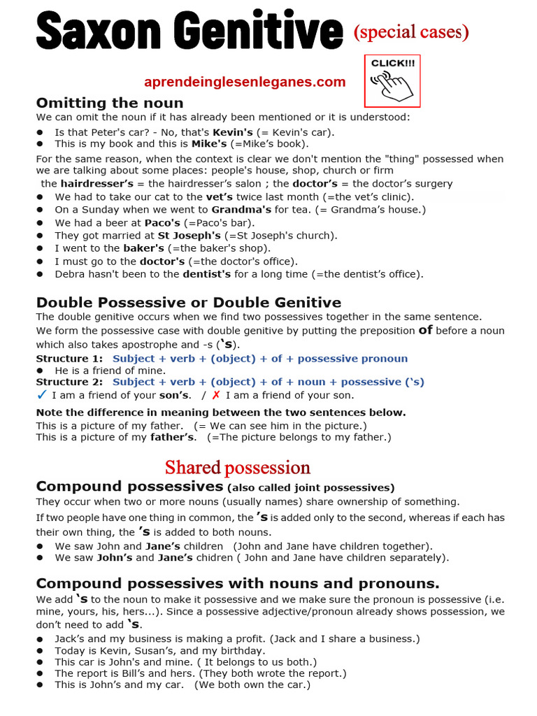 Understanding Saxon Genitive Rules | PDF | Linguistic Morphology | Syntax