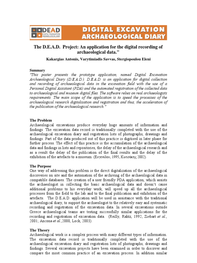 Dead CAA2008 Final Paper | PDF | Excavation (Archaeology) | Archaeology