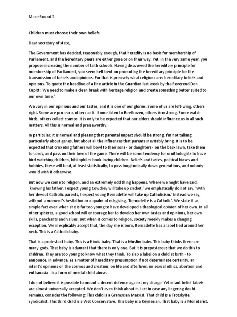 Mace Round 2. Part 1 | PDF | Catholic Church | Religion And Belief
