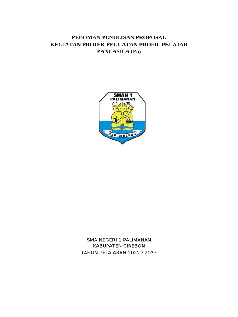 Panduan Penulisan Proposal P5 SMA | PDF