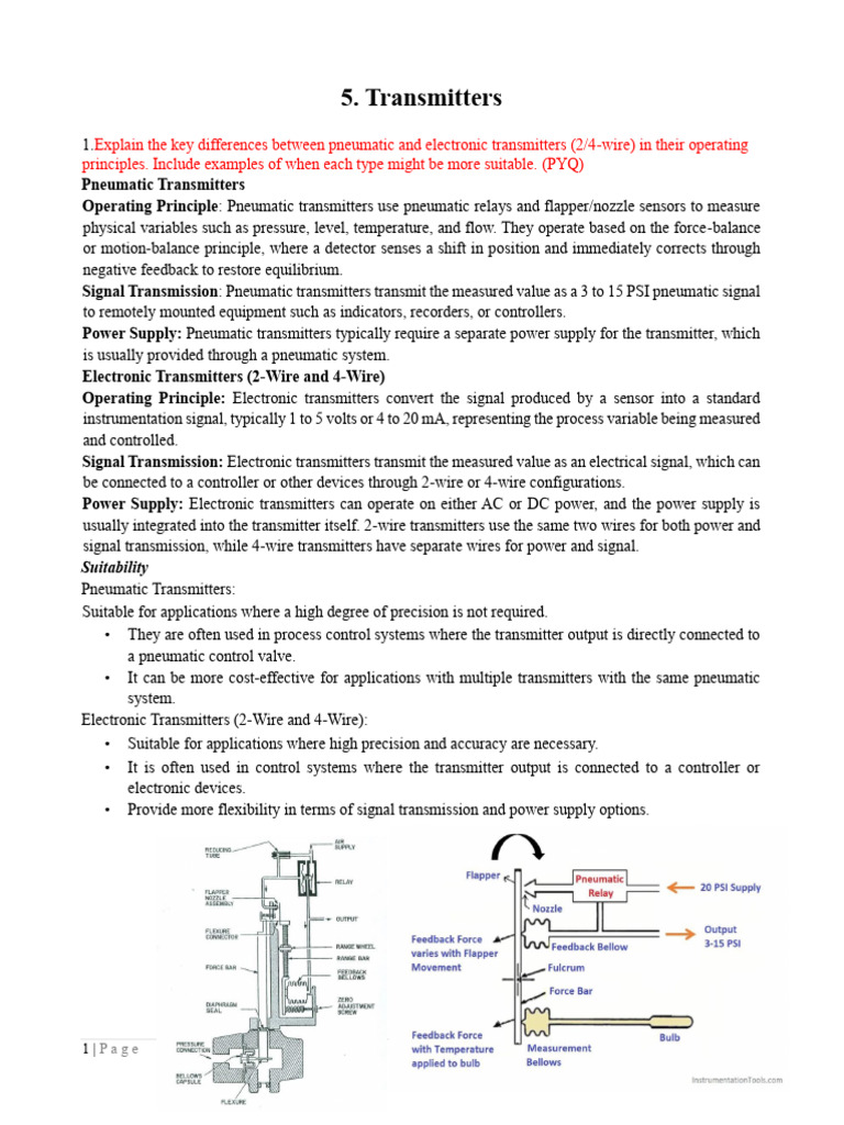 Pneumatic vs. Electronic Transmitters | PDF | Instrumentation | Power ...