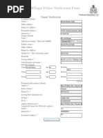 Gurugram Police Tenant Verification Form | PDF | Identity Document ...