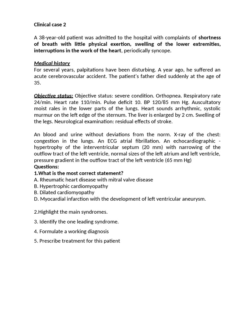 Clinical Case 2 CMP | PDF