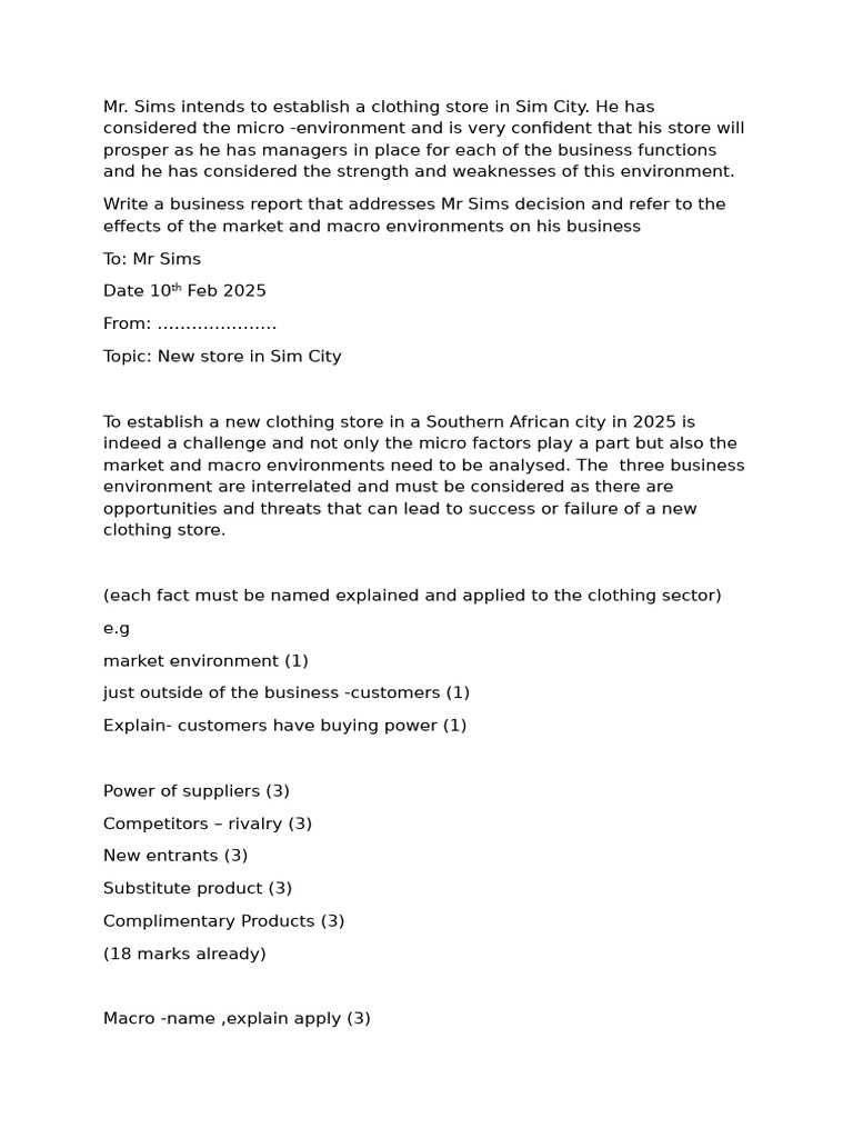 Start of A Business Report | PDF