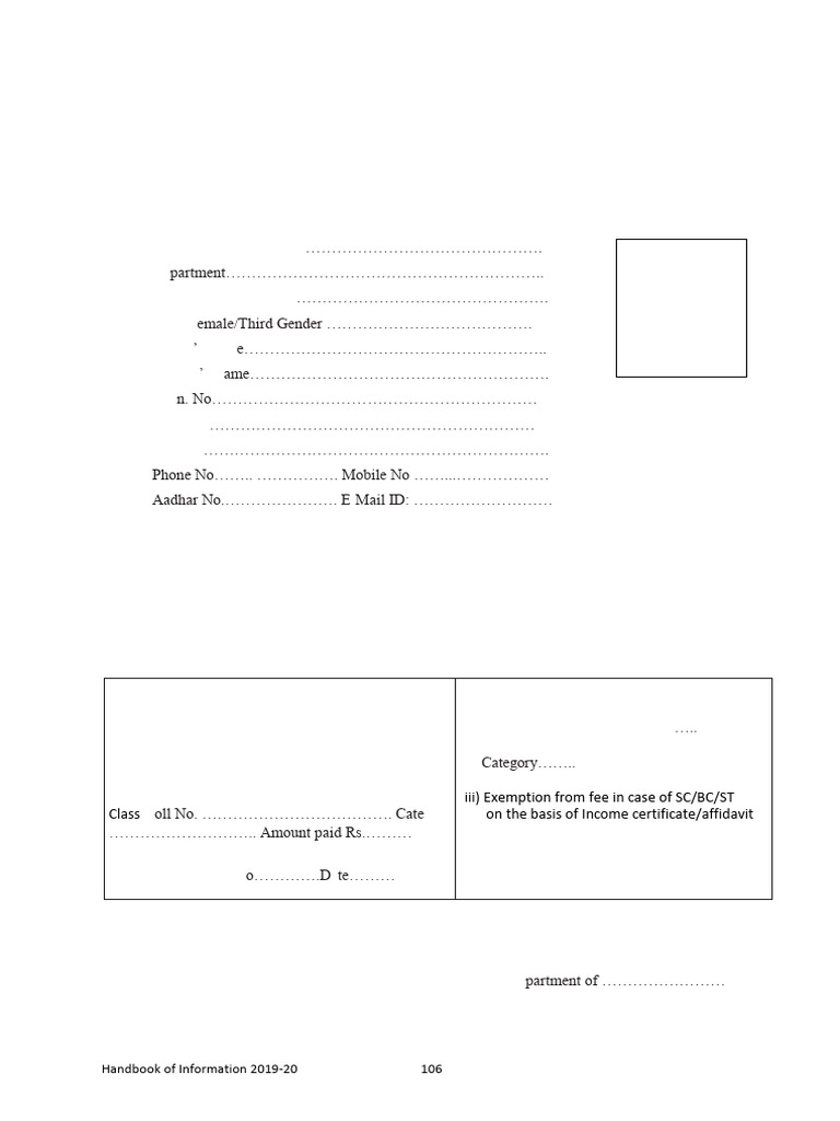 Fees Form Cdlu | PDF