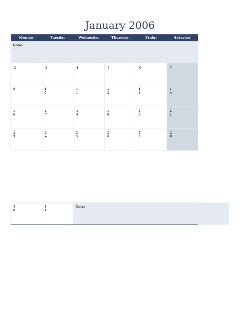 2006 Calendar On Multiple Worksheets1 | PDF
