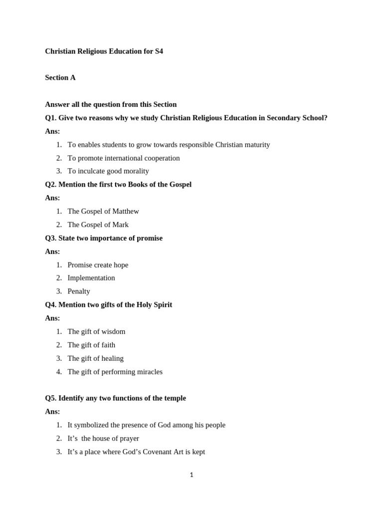 Christian Religious Education S4 Guide | PDF | Jeremiah | Religious ...