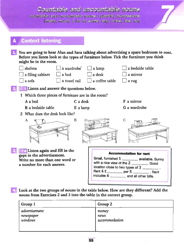 Answer - Homework 2. Countable and Uncountable Nouns | PDF