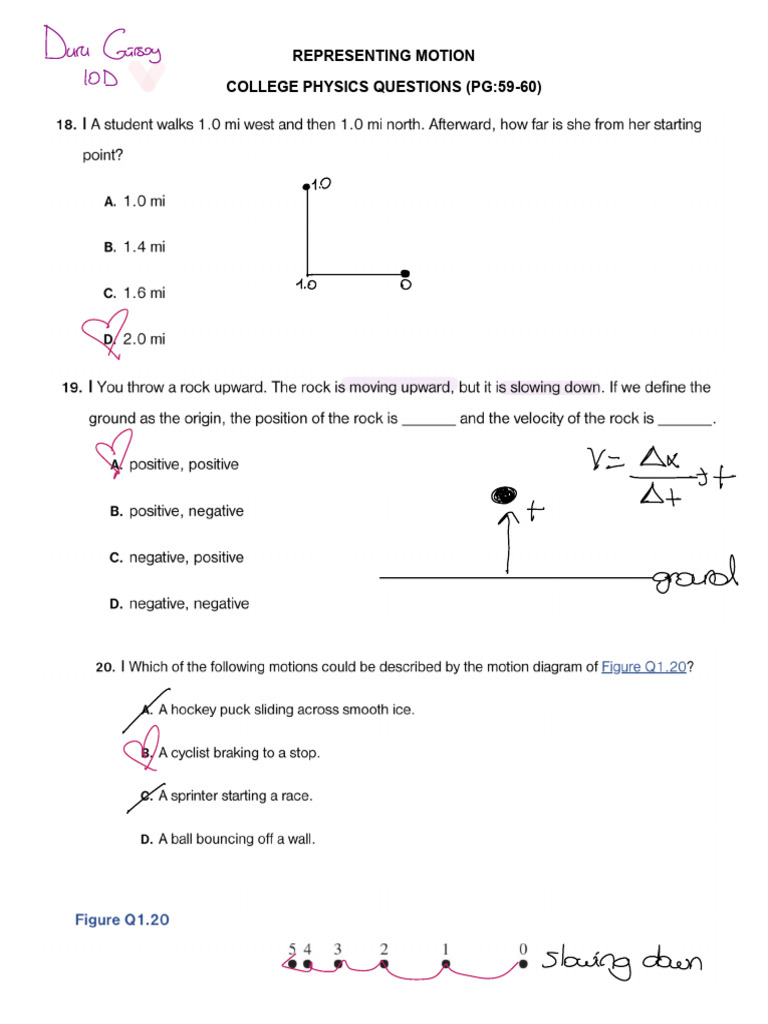 Week 1 HW Representing Motion PDF | PDF