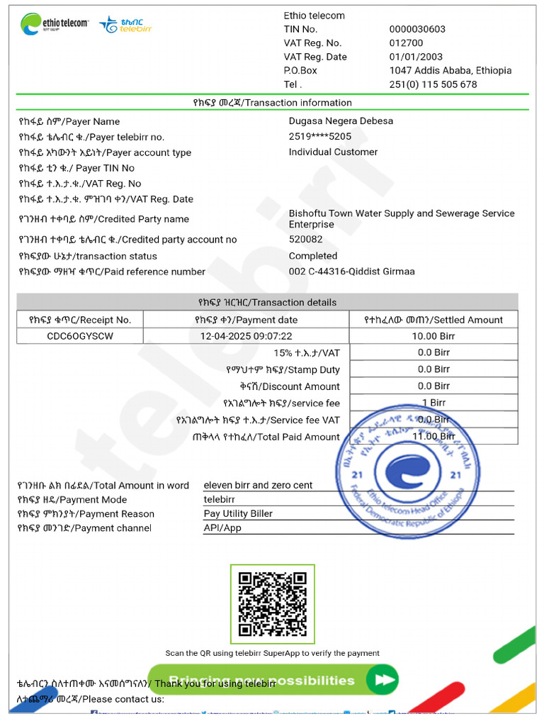 Telebirr - Pay Utility Biller | PDF