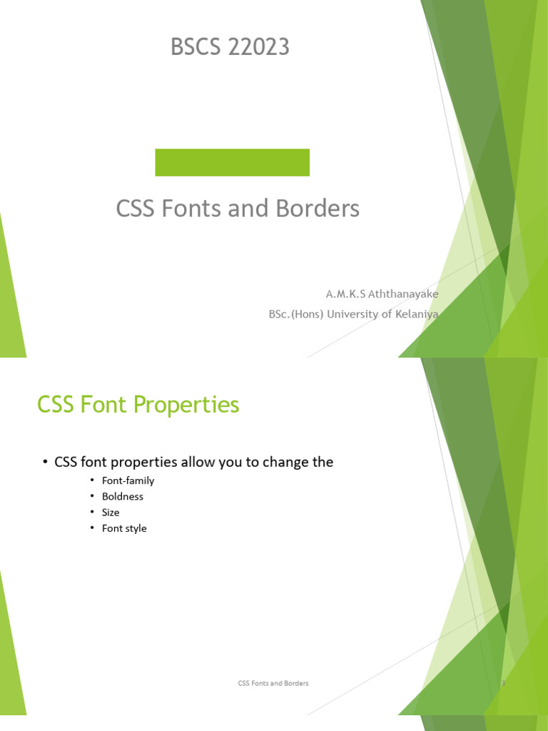 L12 - CSS Fonts and Borders | PDF | Typefaces | Design