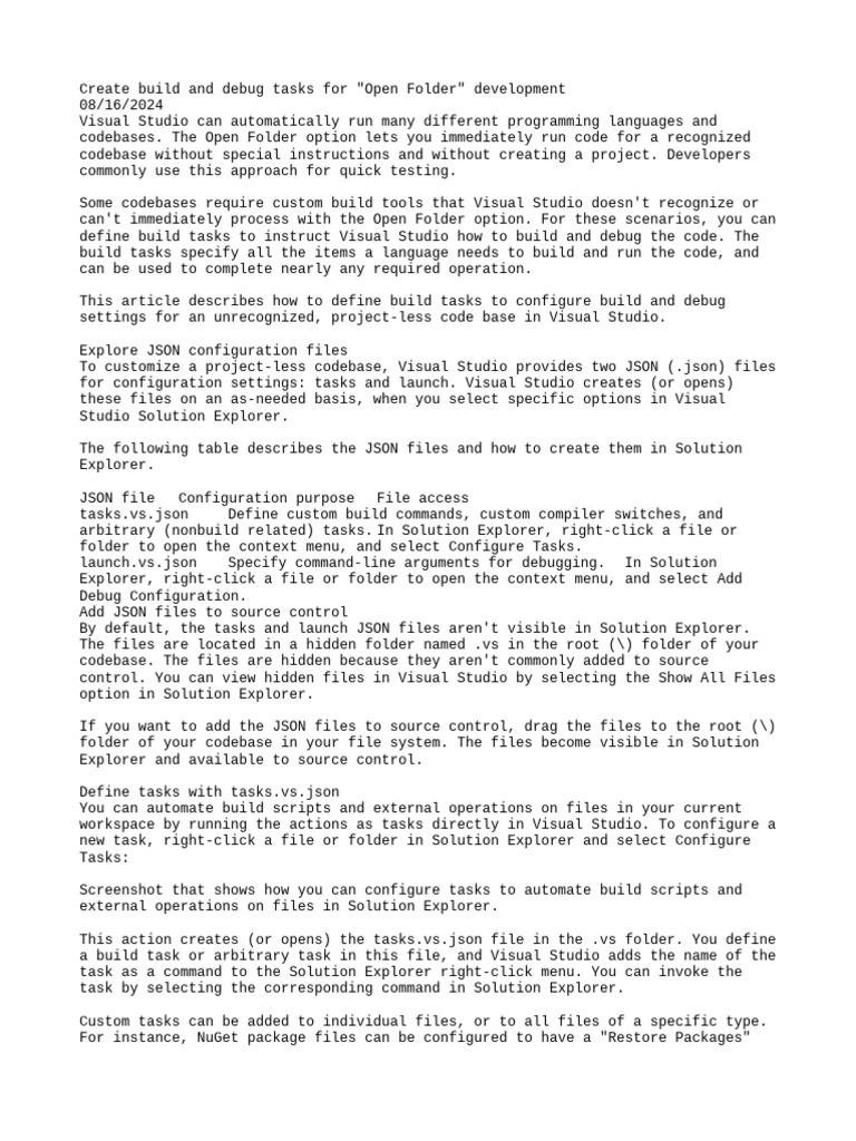 Create Build and Debug Tasks | PDF | Computer File | Command Line Interface