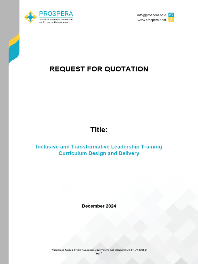 RFQ-4th Women in Leadership Training - FINAL | PDF | Leadership ...