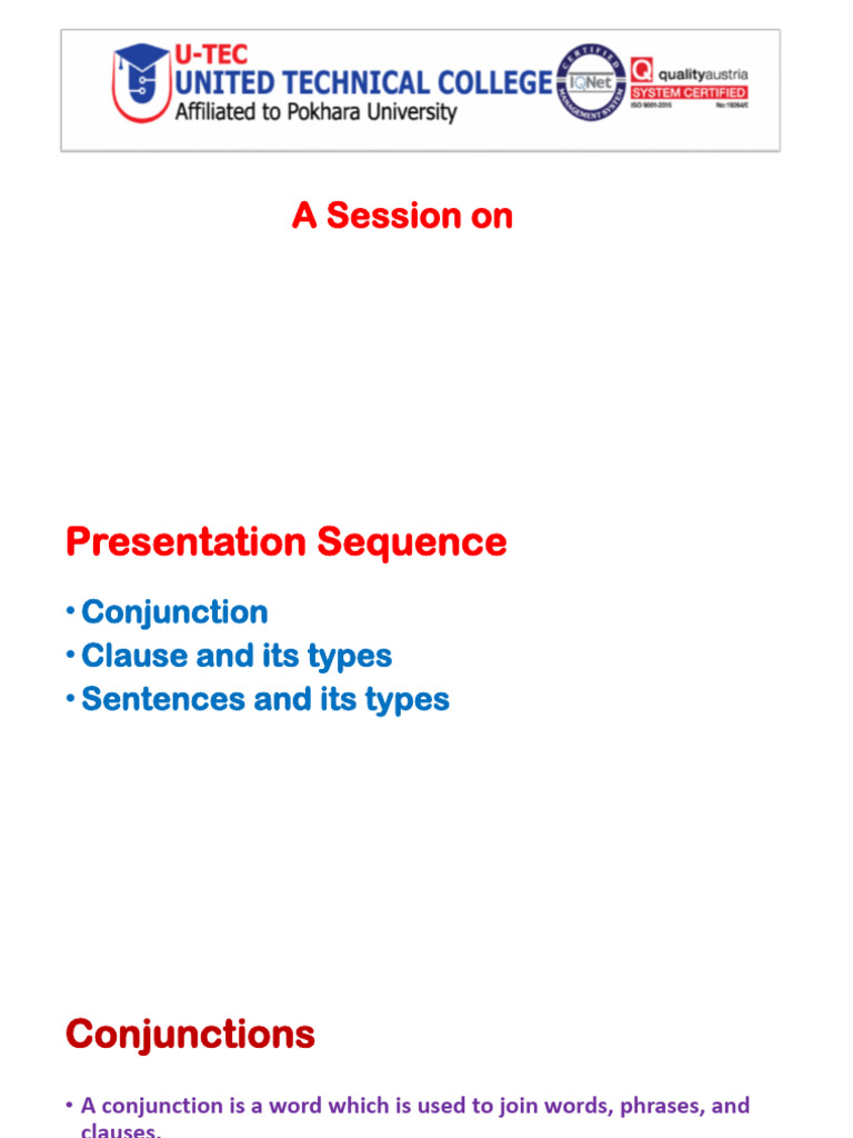 Understanding Conjunctions and Clauses | PDF | Clause | Sentence ...