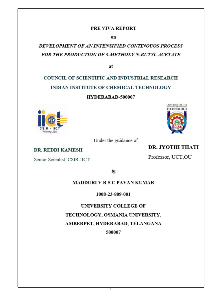 Dissertation Report of Pavan | PDF | Ester | Catalysis