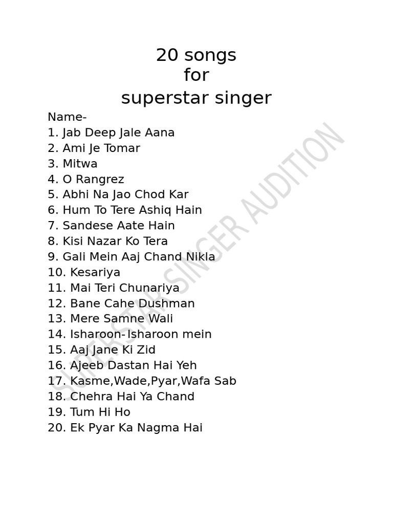 20 Songs | PDF