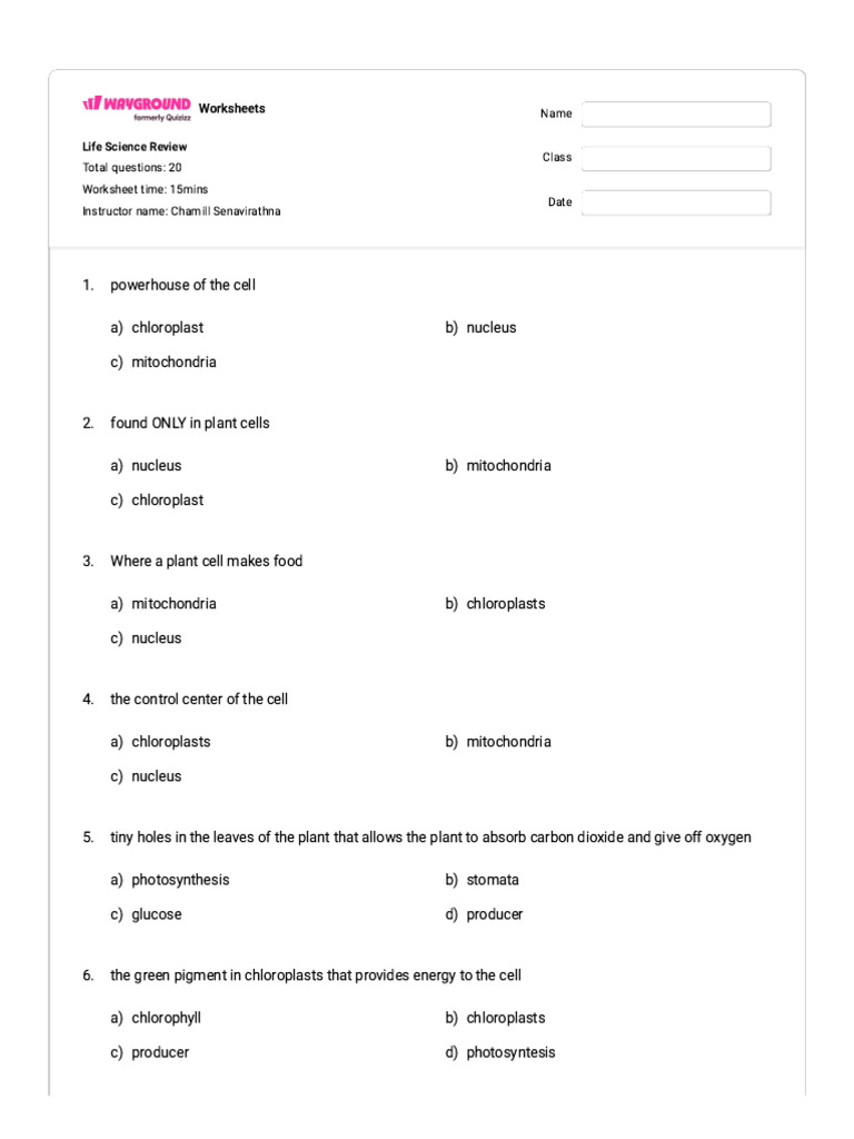 Quizizz - Life Science Review | PDF | Herbivore | Photosynthesis