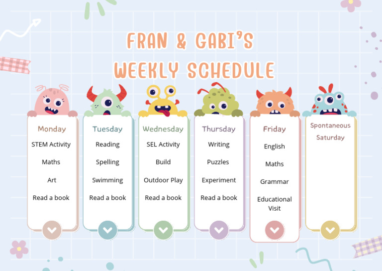 Orange and Black Spooky Halloween Class Schedule | PDF