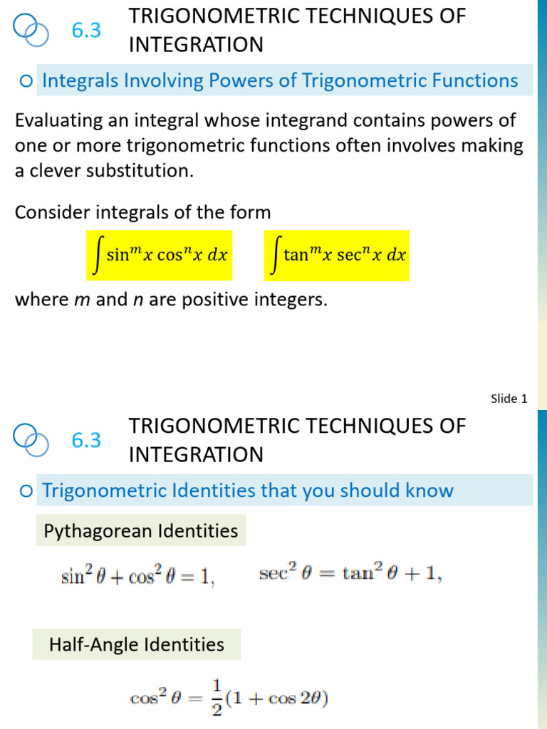 Trig Techniques (Slide2) | PDF | Trigonometric Functions | Triangle ...