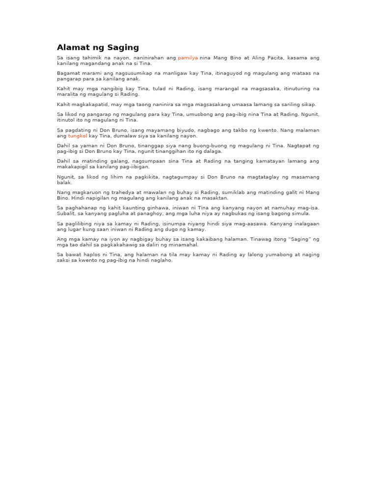 Alamat NG Saging | PDF