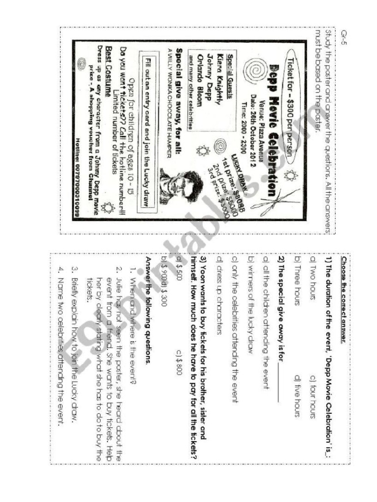 PA1 English Graphic Stimulus | PDF