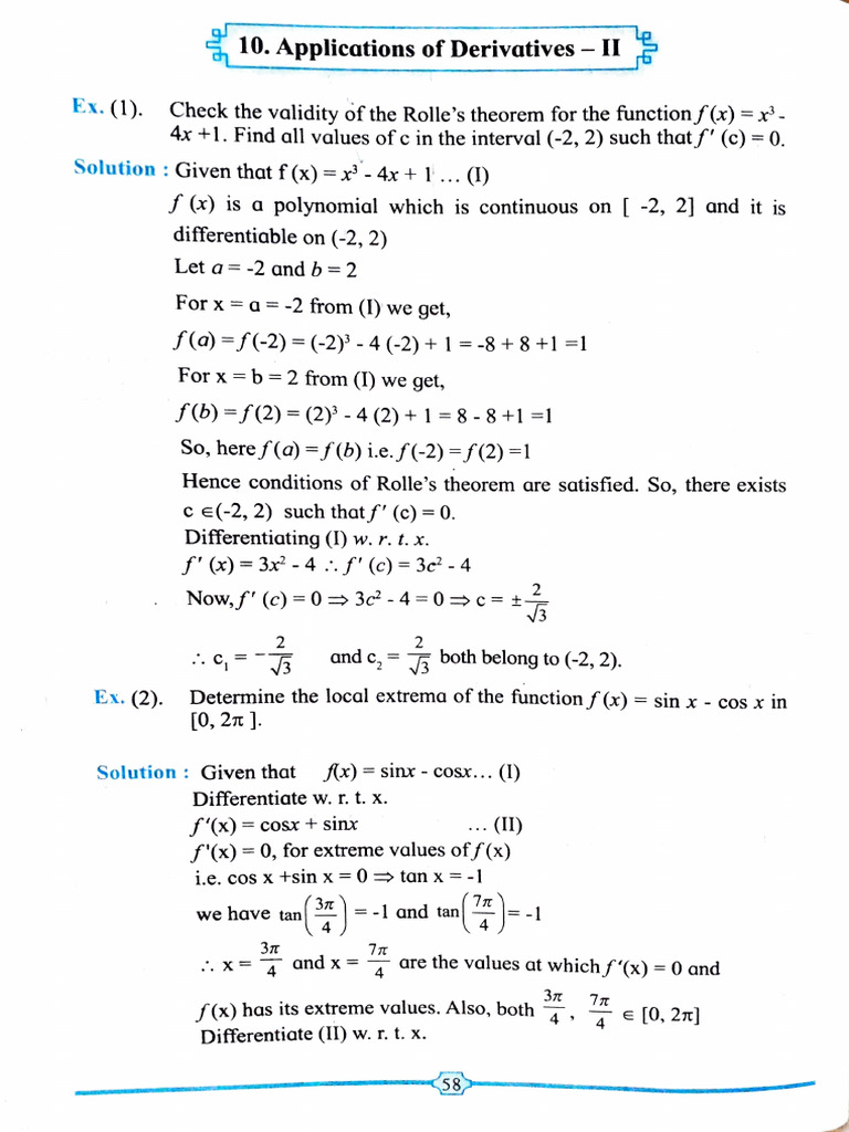 Applications of Derivatives - 2 | PDF | Mathematical Objects | Analysis