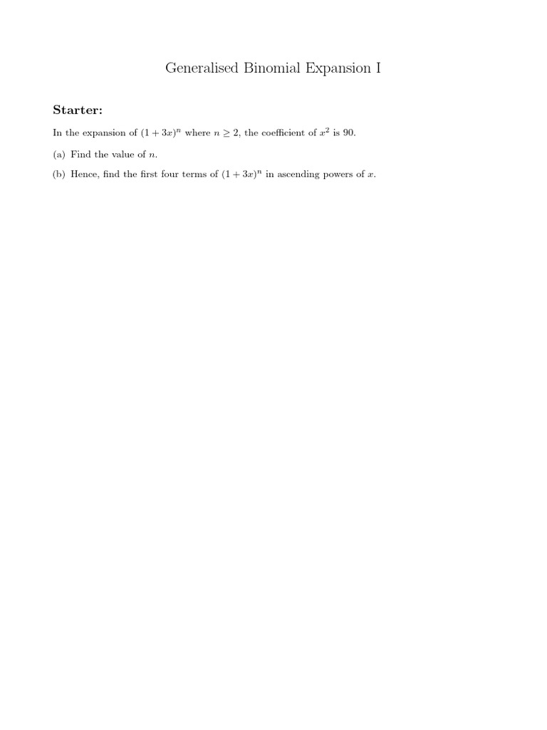 Binomial Expansion Validity Explained | PDF | Mathematical Objects ...