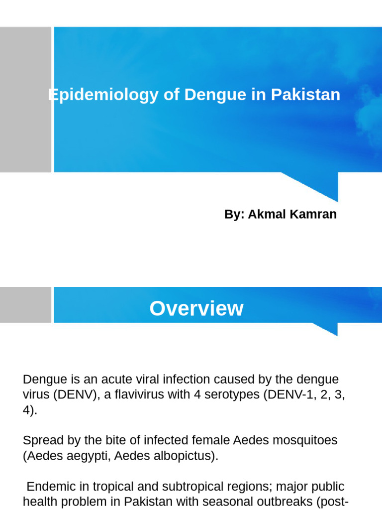 Dengue Epidemiology in Pakistan 2024 | PDF | Animal Diseases | Immunology
