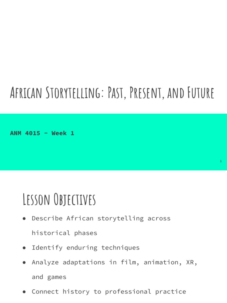 ANM4015 Week1 Presentation v2 | PDF | Storytelling | Narrative