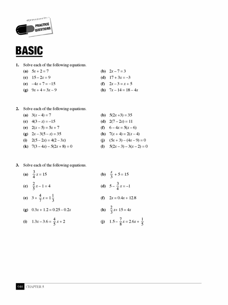 Linear Equations | PDF