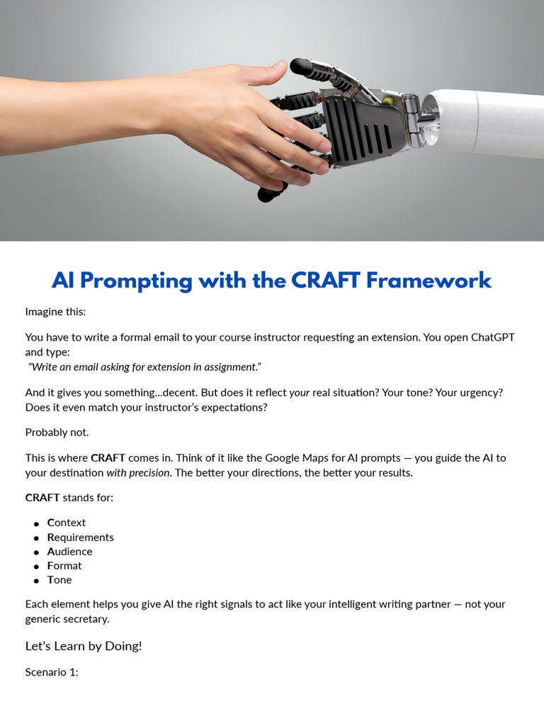Master AI Prompting with CRAFT Framework | PDF | Leadership | Human ...