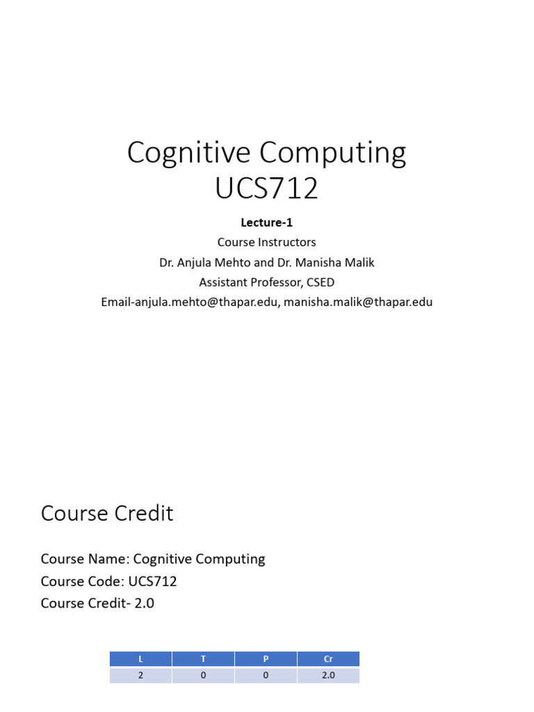 Introduction To Cognitive Computing | PDF | Artificial Intelligence | Intelligence (AI) & Semantics