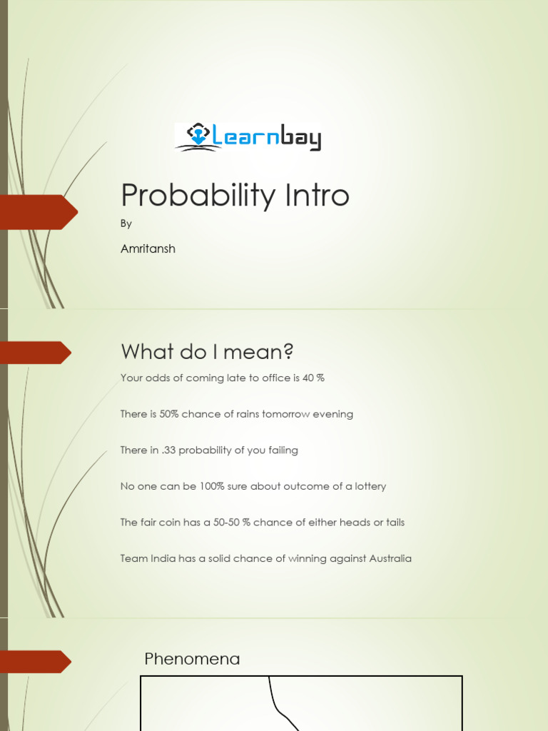 Probability Introduction | PDF | Randomness | Probability