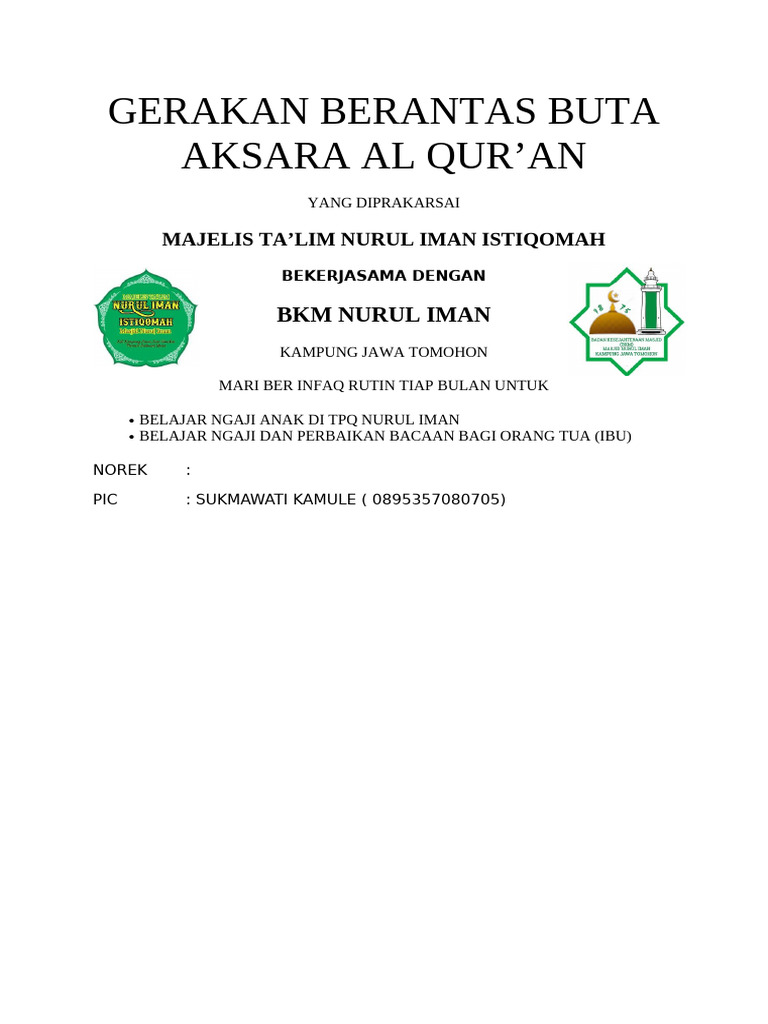 Flyer Buta Aksara Quran | PDF