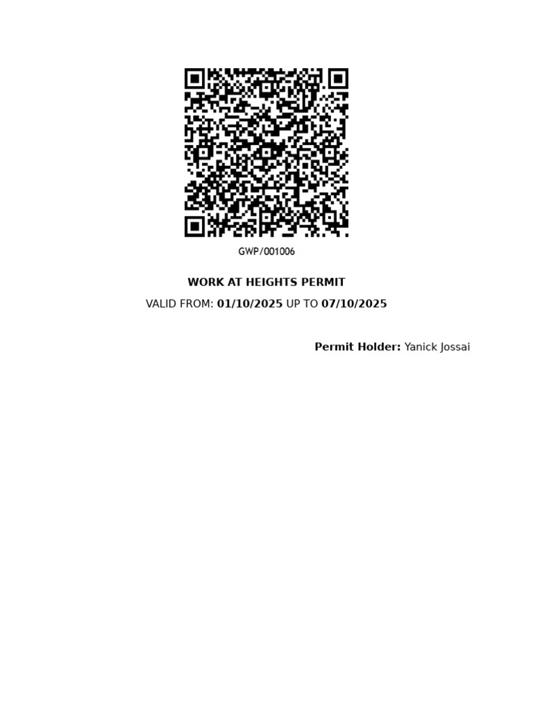 QR CODES For WatH & Exc Permits-1 | PDF