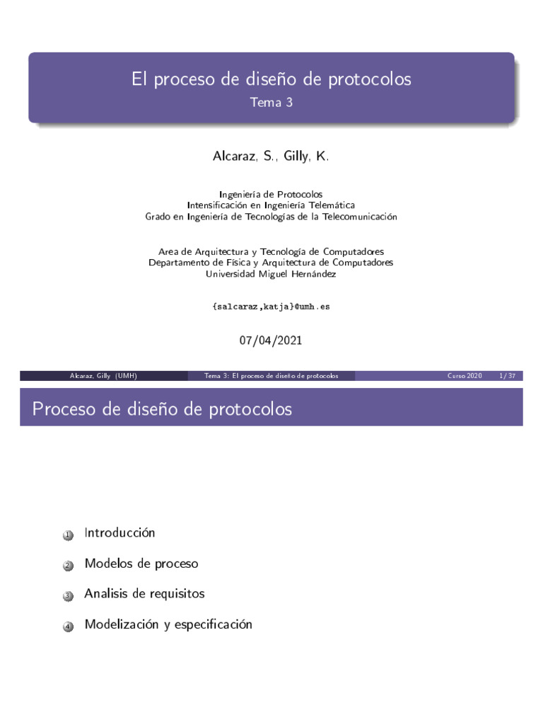 Ingeniería de Protocolos: El Proceso de Diseño de Protocolos | PDF | Software | Ingeniería de ...