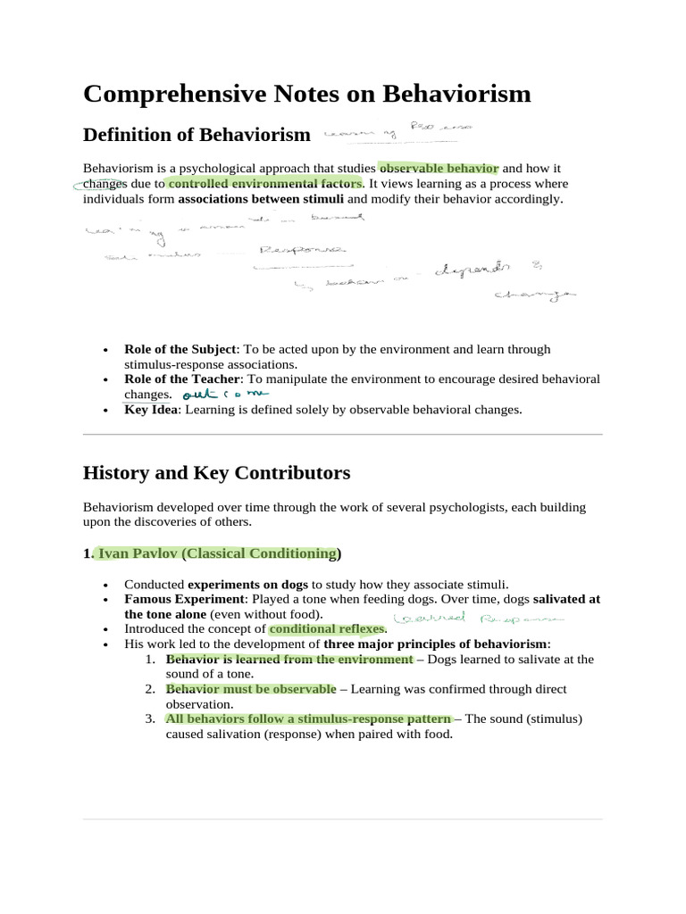 Behaviourism Contributors | PDF | Behaviorism | Reinforcement