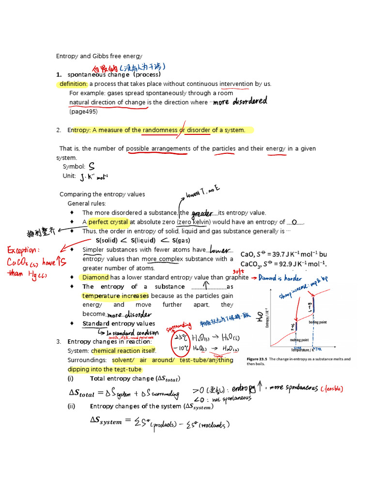 A2-23 Entropy and Gibbs Free Energy | PDF | Entropy | Gases