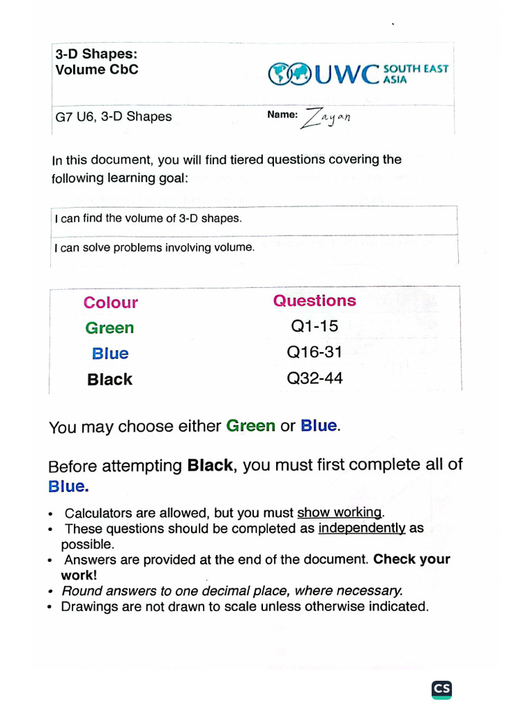 3D Shapes CBC | PDF