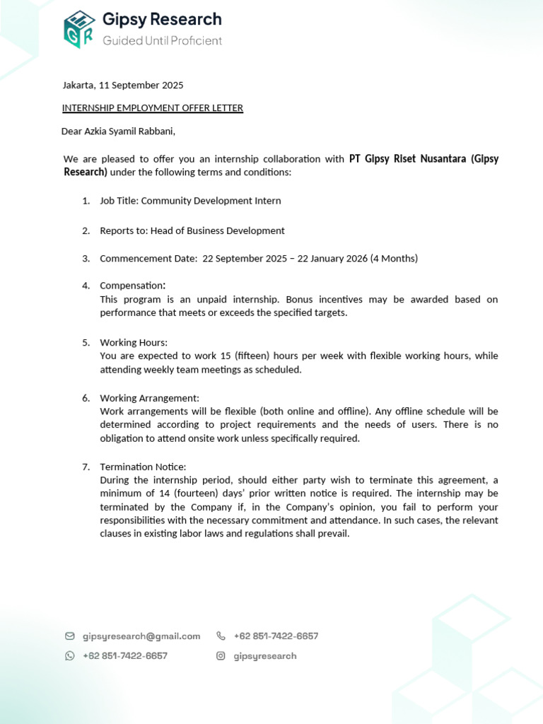 Offer Letter - Gipsy Research - CDI - 11 Sept 2025 - Azkia Syamil ...