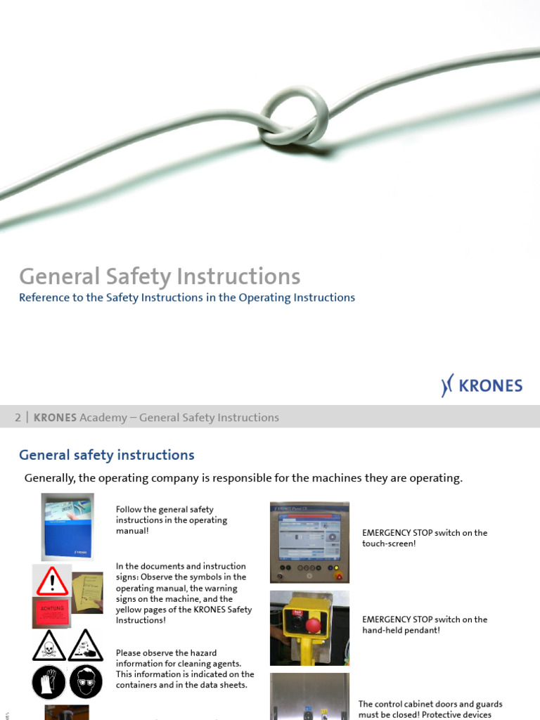 Krones General Safety Instructions Guide | PDF | Valve | Mechanical ...