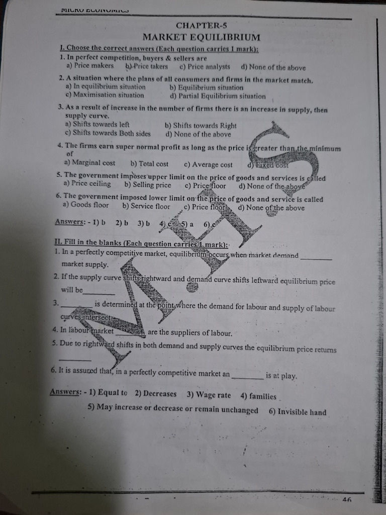 Ch-5th Market Equilibrium in Eng | PDF | Economic Equilibrium | Supply ...