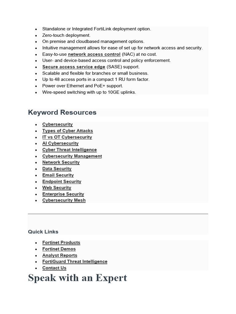 FortiLink Deployment Option. | PDF | Security | Computer Security