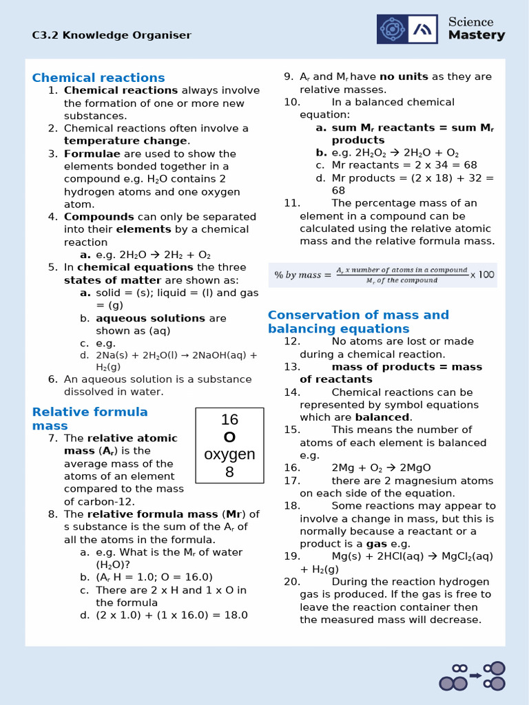 Chemical Reactions and Calculations Guide | PDF | Solubility | Chemical ...