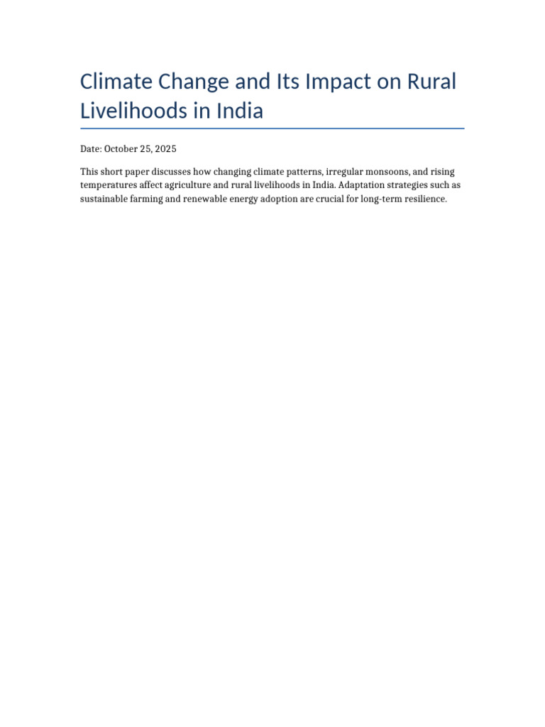 Research Paper Climate Change | PDF