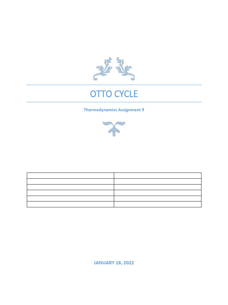 Thermodynamic Analysis of Otto Cycle | PDF | Internal Combustion Engine ...