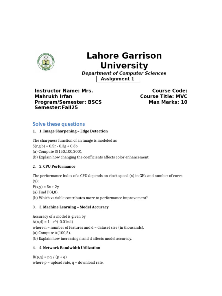 Assignment Multivariable Calculus Pdf